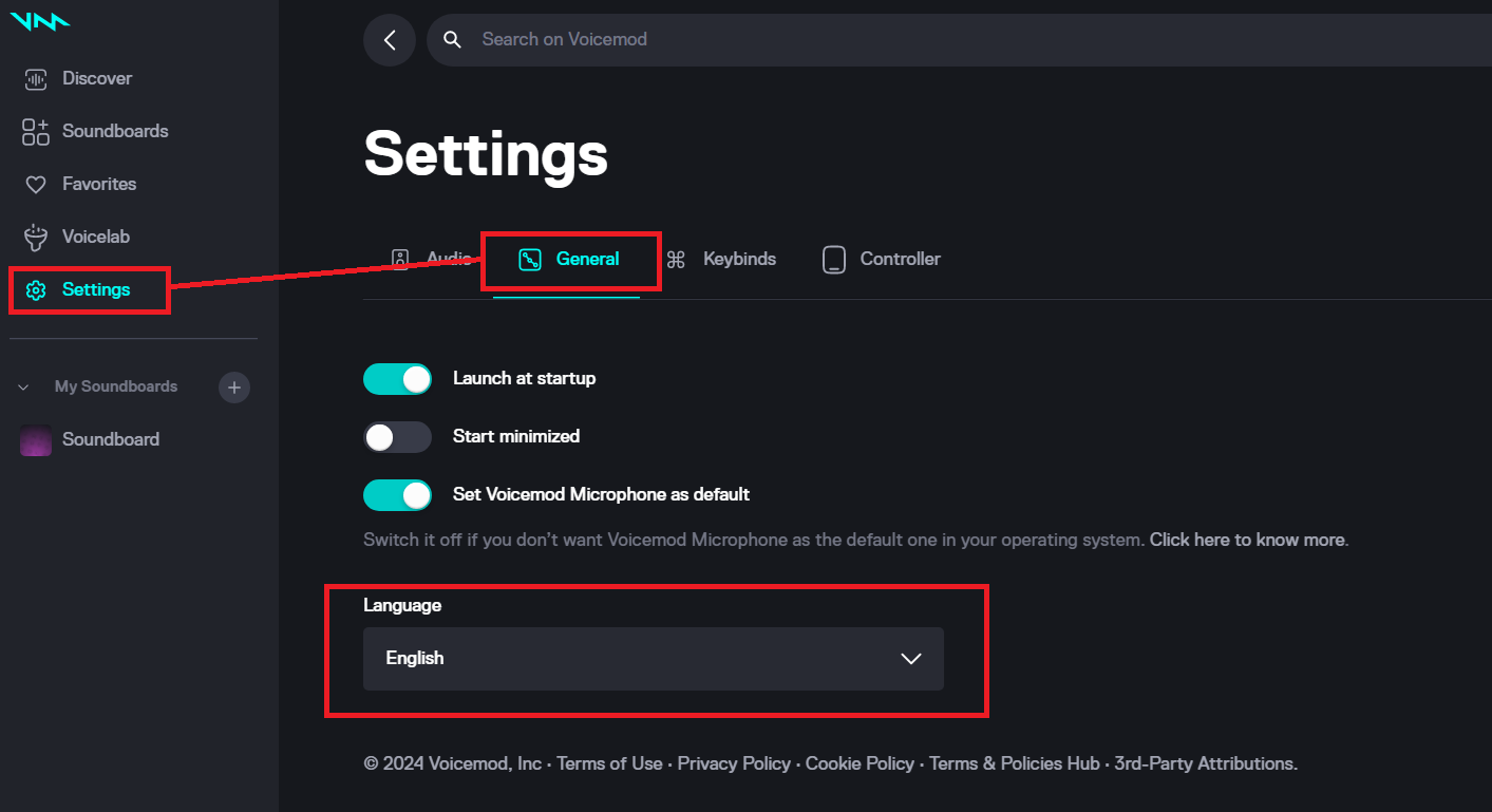 How to change language in Voicemod – Voicemod Help Center
